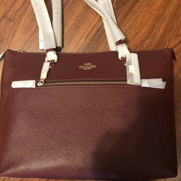 Coach | Bags | Coach Gallery Tote In Wine New | Poshmark
